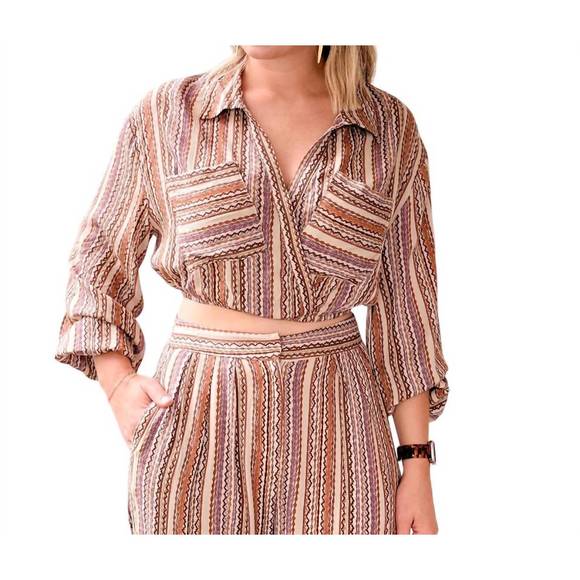 Sage | Tops | New Sage The Label Bohemia Top In Taupe Multi | Poshmark
